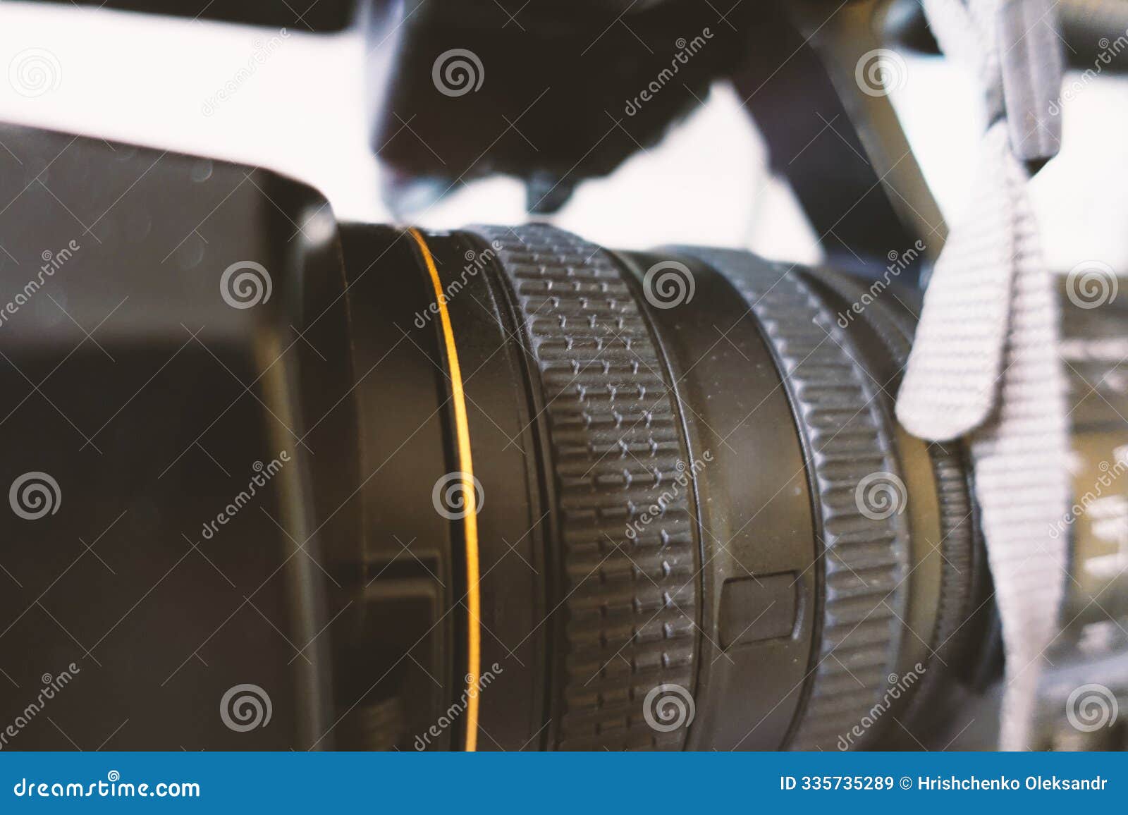 Zoom and Focus Control Ring on the Video Camera Lens Stock Image ...
