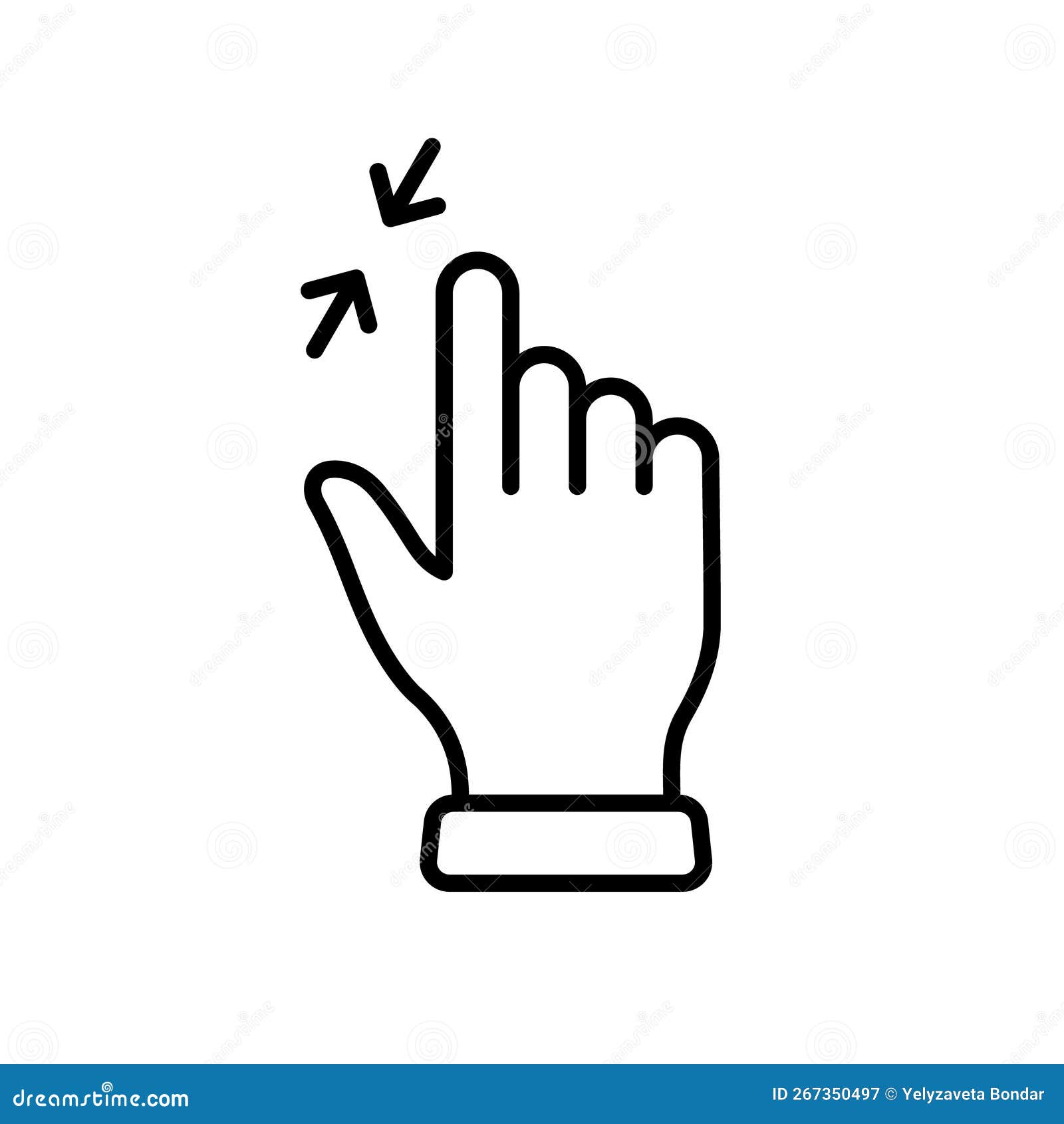 Zoom Gesture, Hand Finger Swipe Up And Down Line Icon. Reduce Screen ... Zoom Gesture, Hand Finger Swipe Up And Down Line Icon. Reduce Screen ...