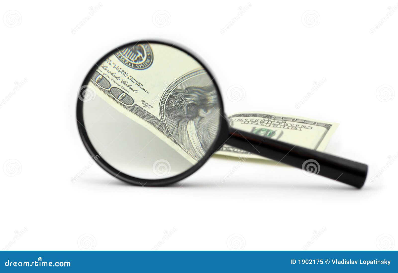 Zoom glass with money stock image. Image of magnifying - 1902175