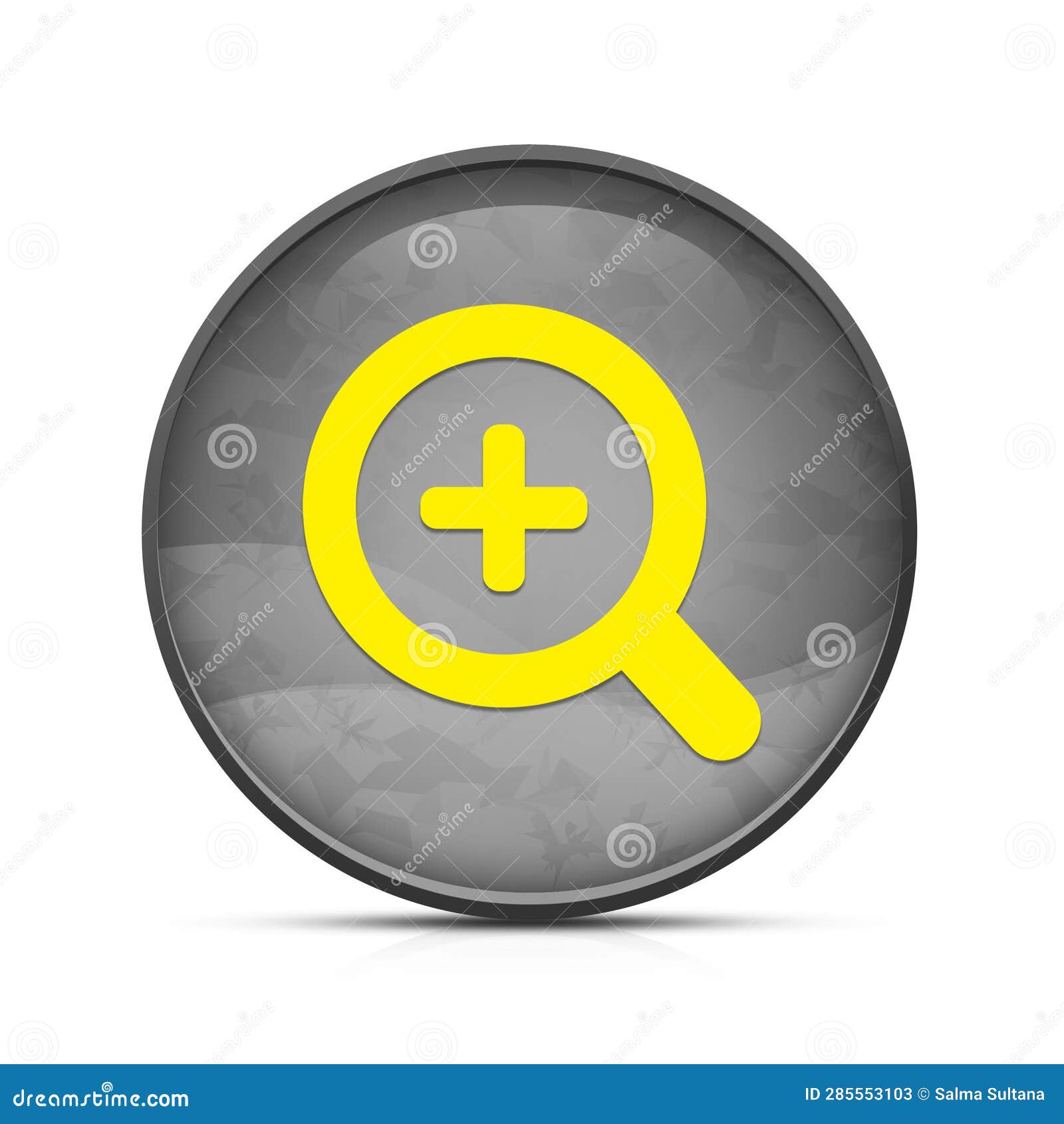 Zoom in Icon on Classy Splash Black Round Button Illustration Stock ...