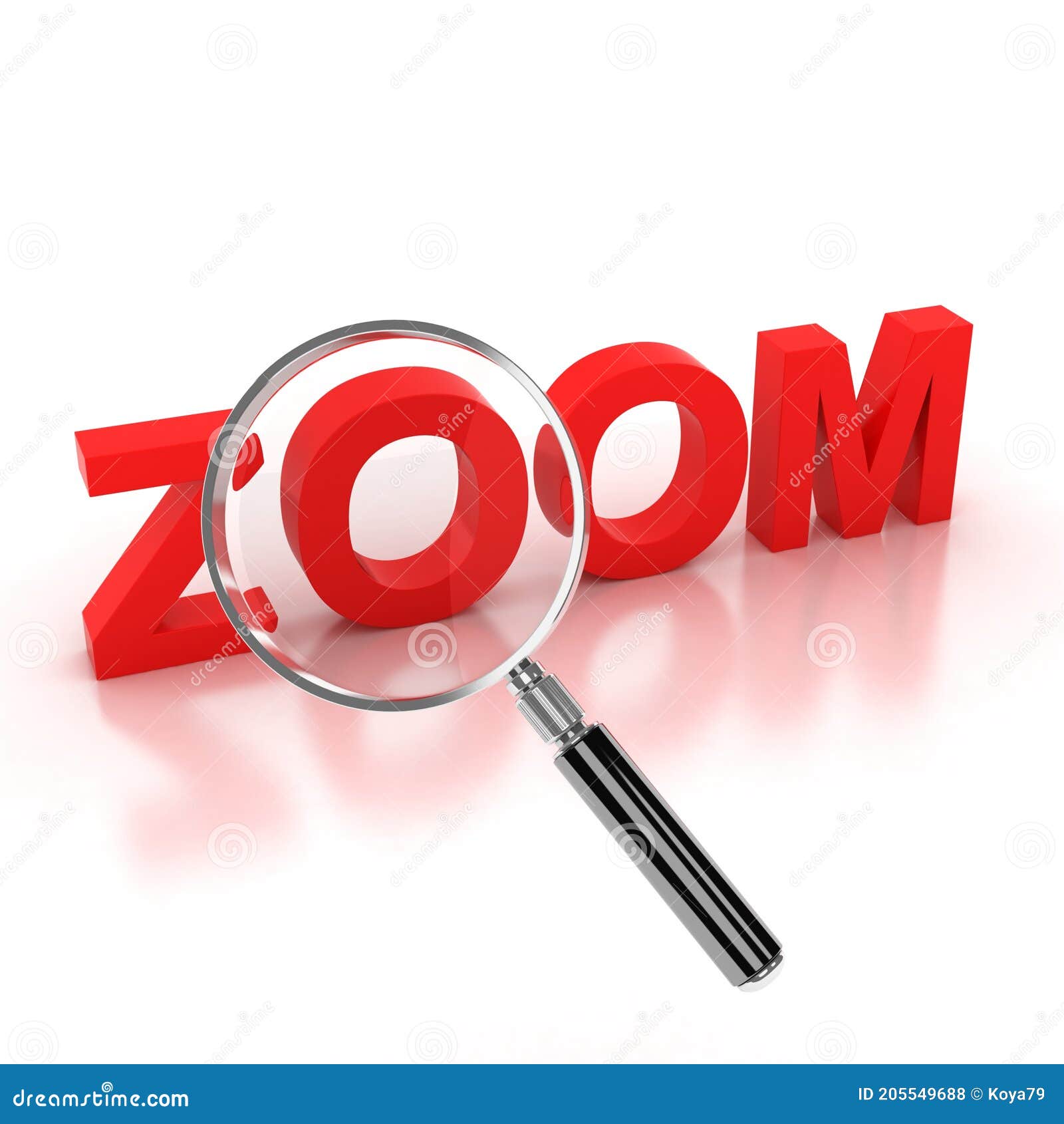 Zoom Icon - Zoom 3d Letters Under the Magnifier Stock Illustration ...