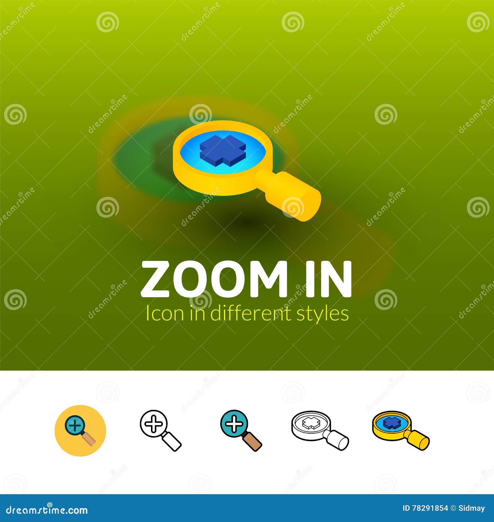 Zoom in Icon in Different Style Stock Vector - Illustration of ...