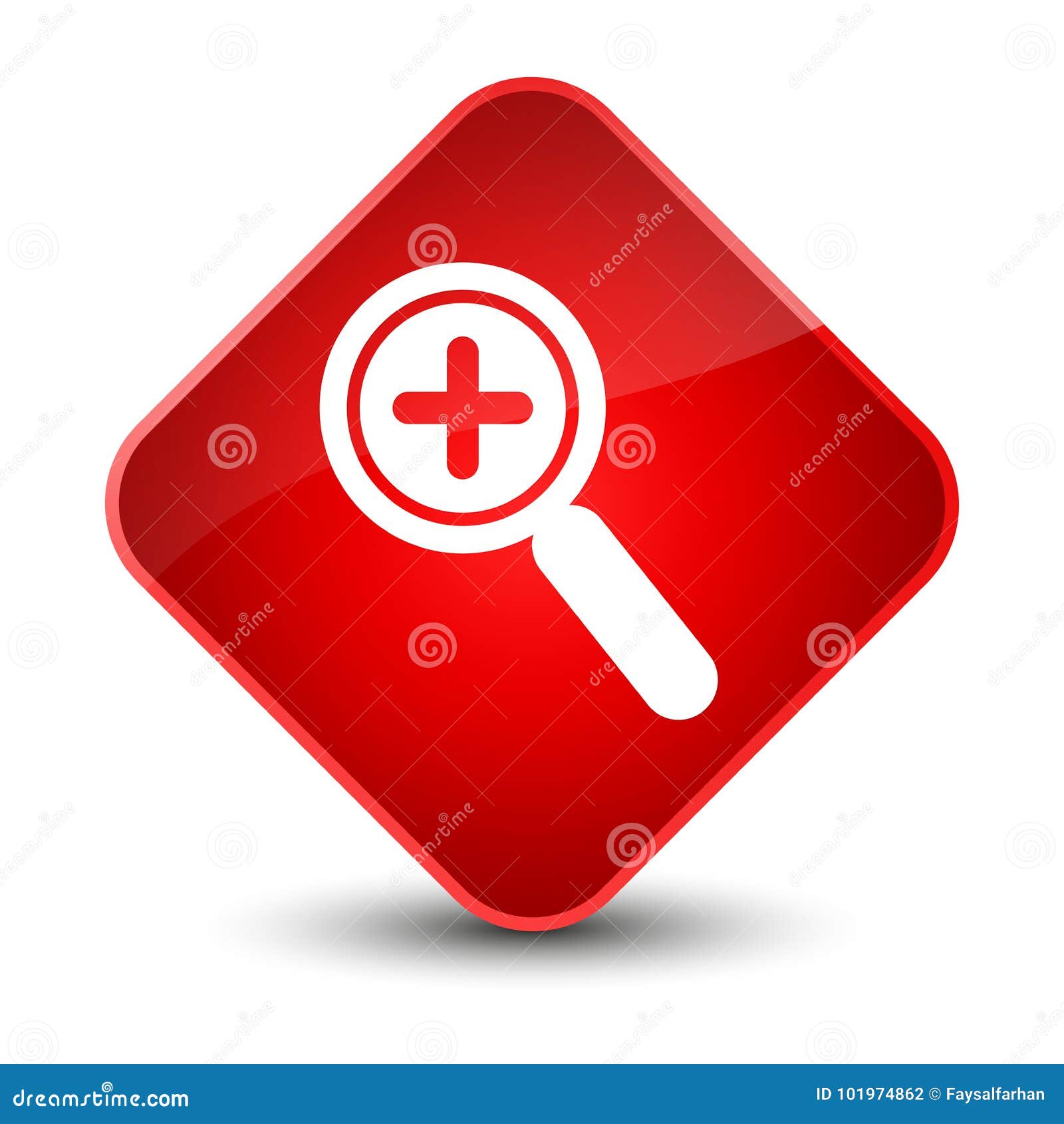 Zoom in Icon Elegant Red Diamond Button Stock Illustration ...