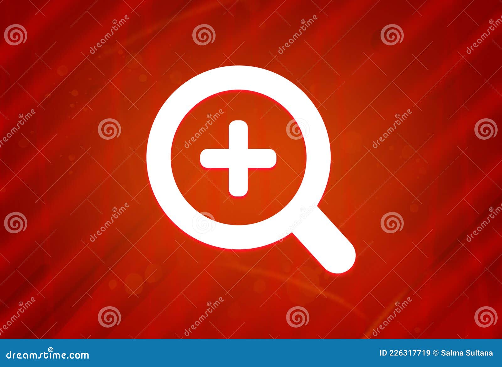 Zoom in Icon Isolated on Abstract Red Gradient Magnificence Background ...
