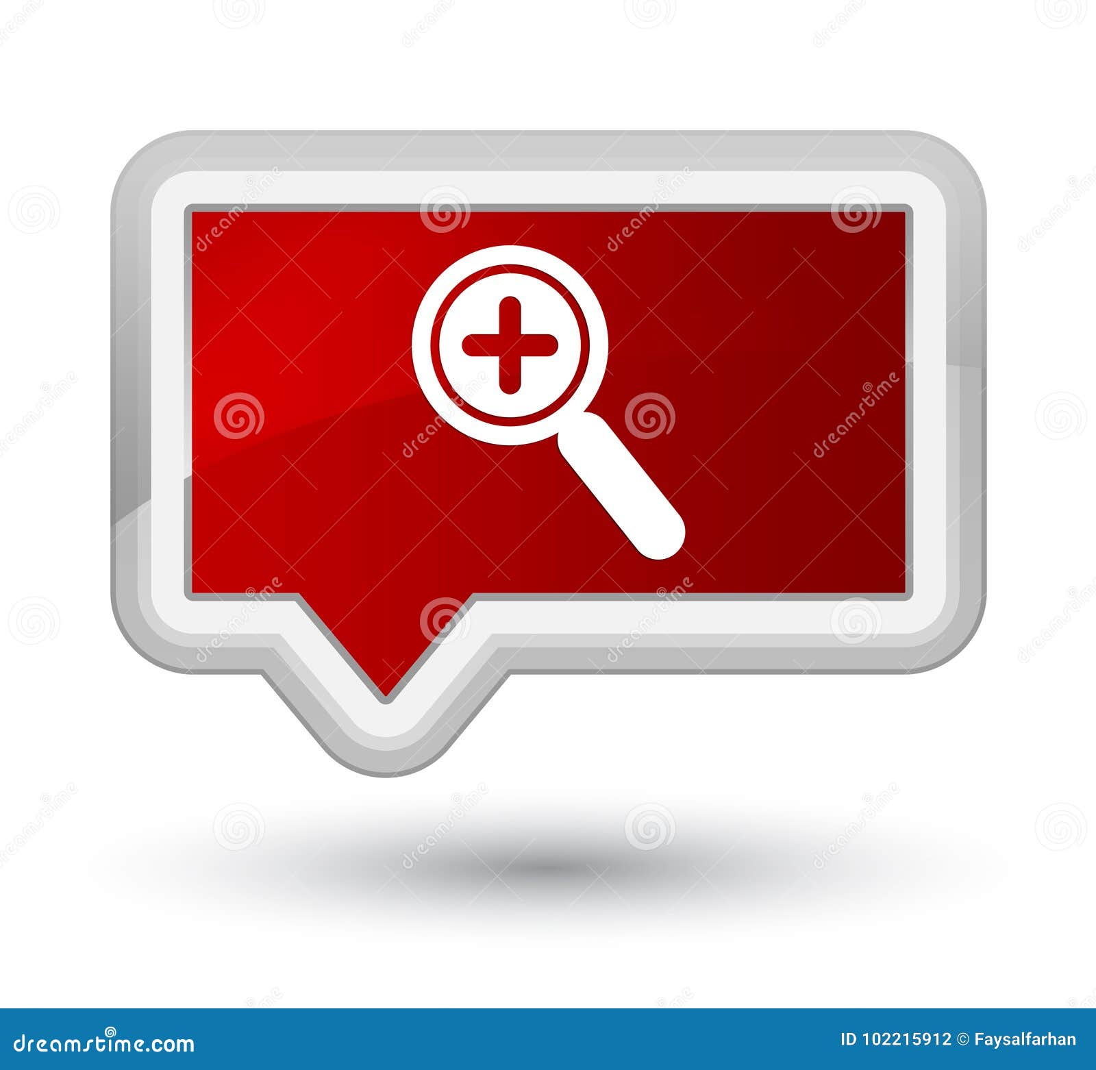 Zoom in Icon Prime Red Banner Button Stock Illustration - Illustration ...