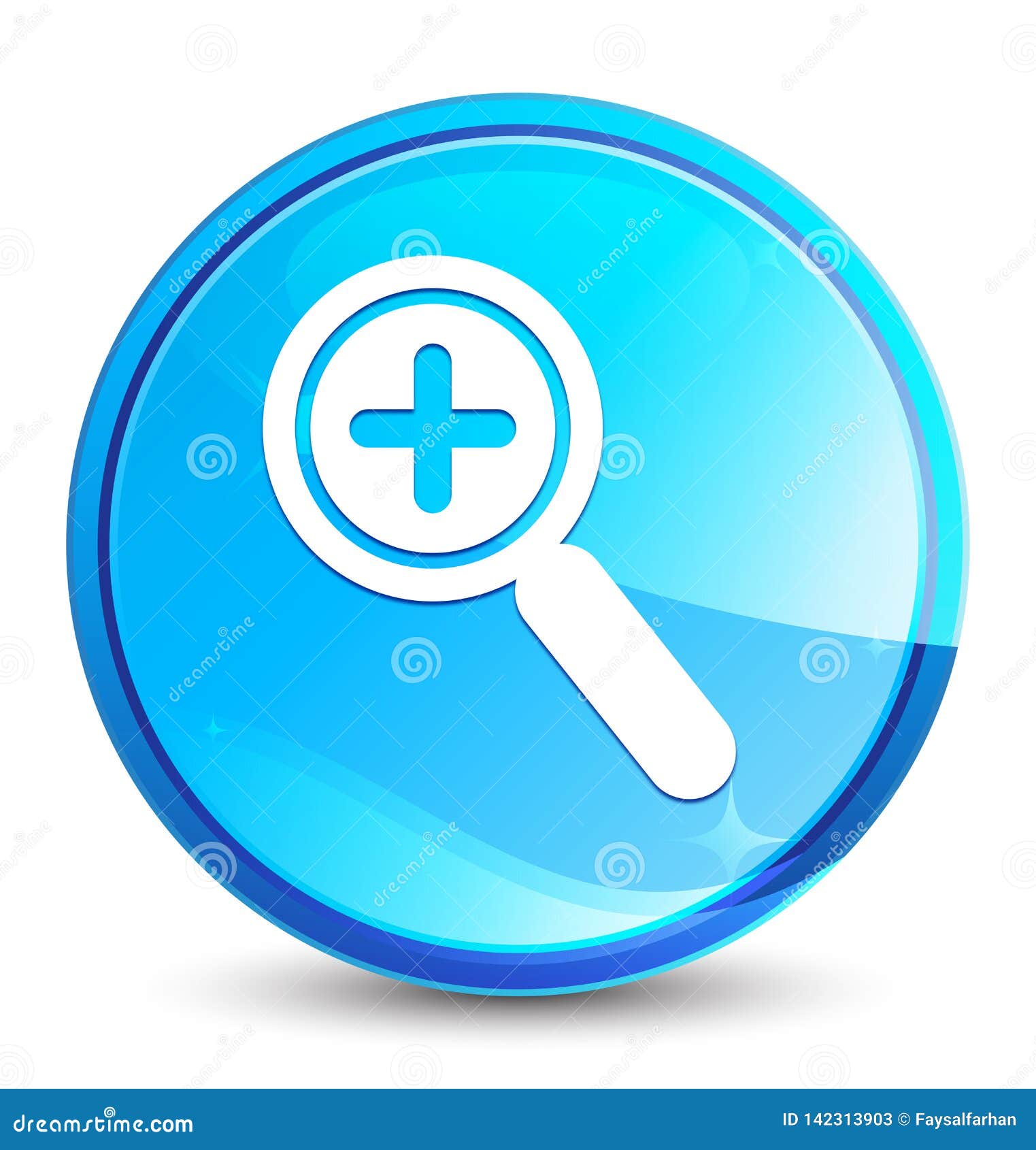 Zoom in Icon Splash Natural Blue Round Button Stock Vector ...