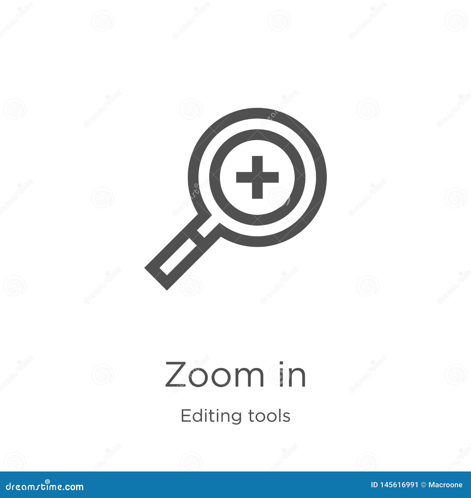Zoom in Icon Vector from Editing Tools Collection. Thin Line Zoom in ...