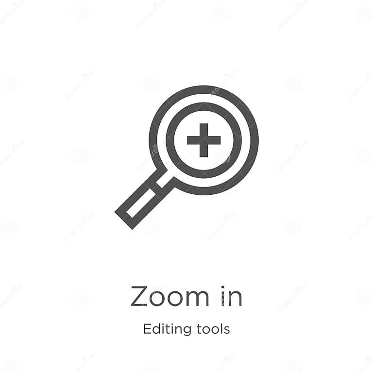 Zoom in Icon Vector from Editing Tools Collection. Thin Line Zoom in ...