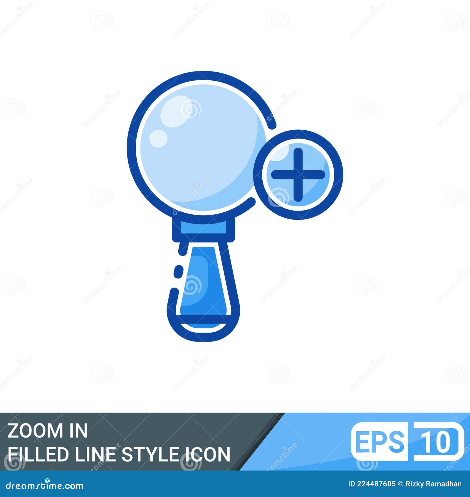 Zoom in Icon, Vector Filled Style Stock Vector - Illustration of focus ...