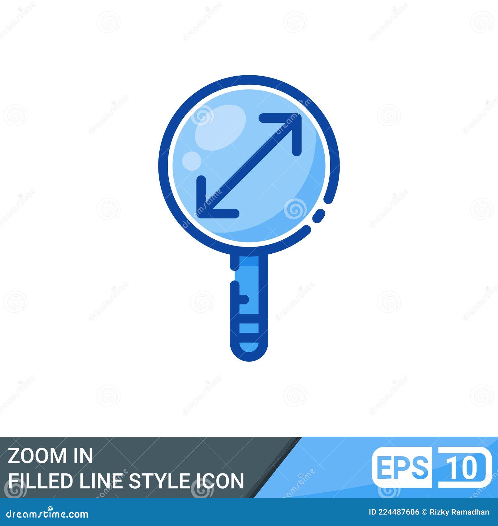 Zoom in Icon, Vector Filled Style Stock Vector - Illustration of ...