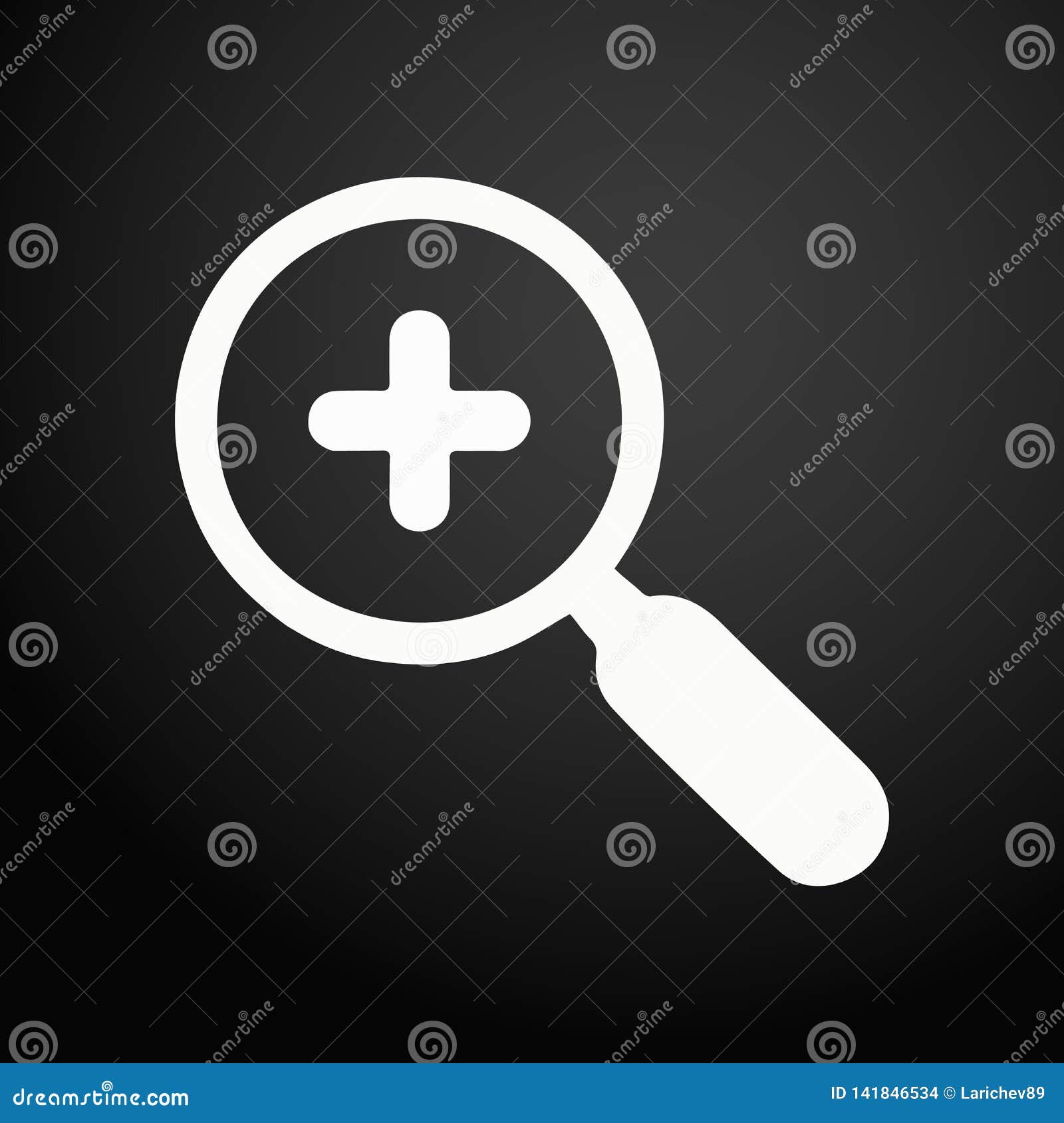 Zoom Icon - Vector Illustration Isolated on Flat Square Button Stock ...