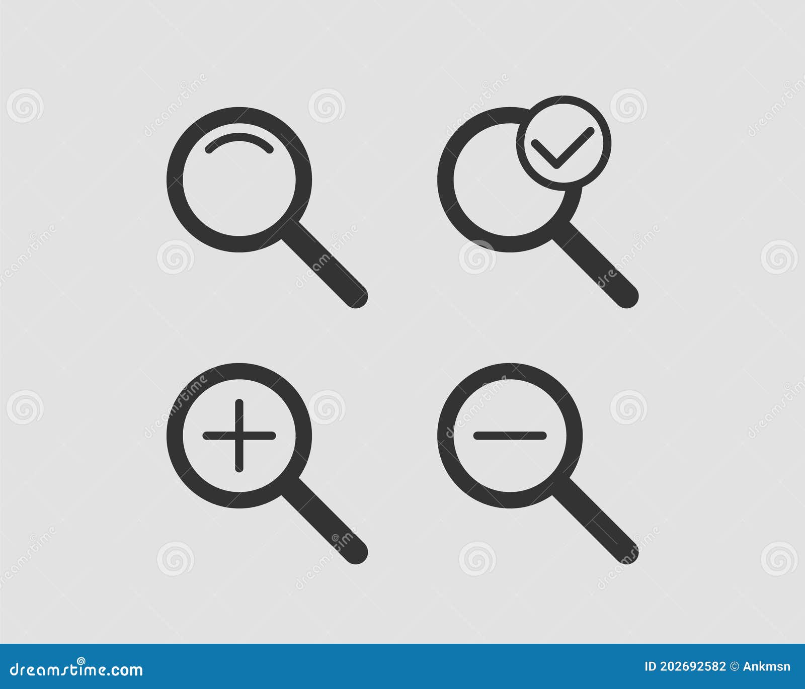 Zoom Icon Vector. Set of Zooming Icons Stock Vector - Illustration of ...