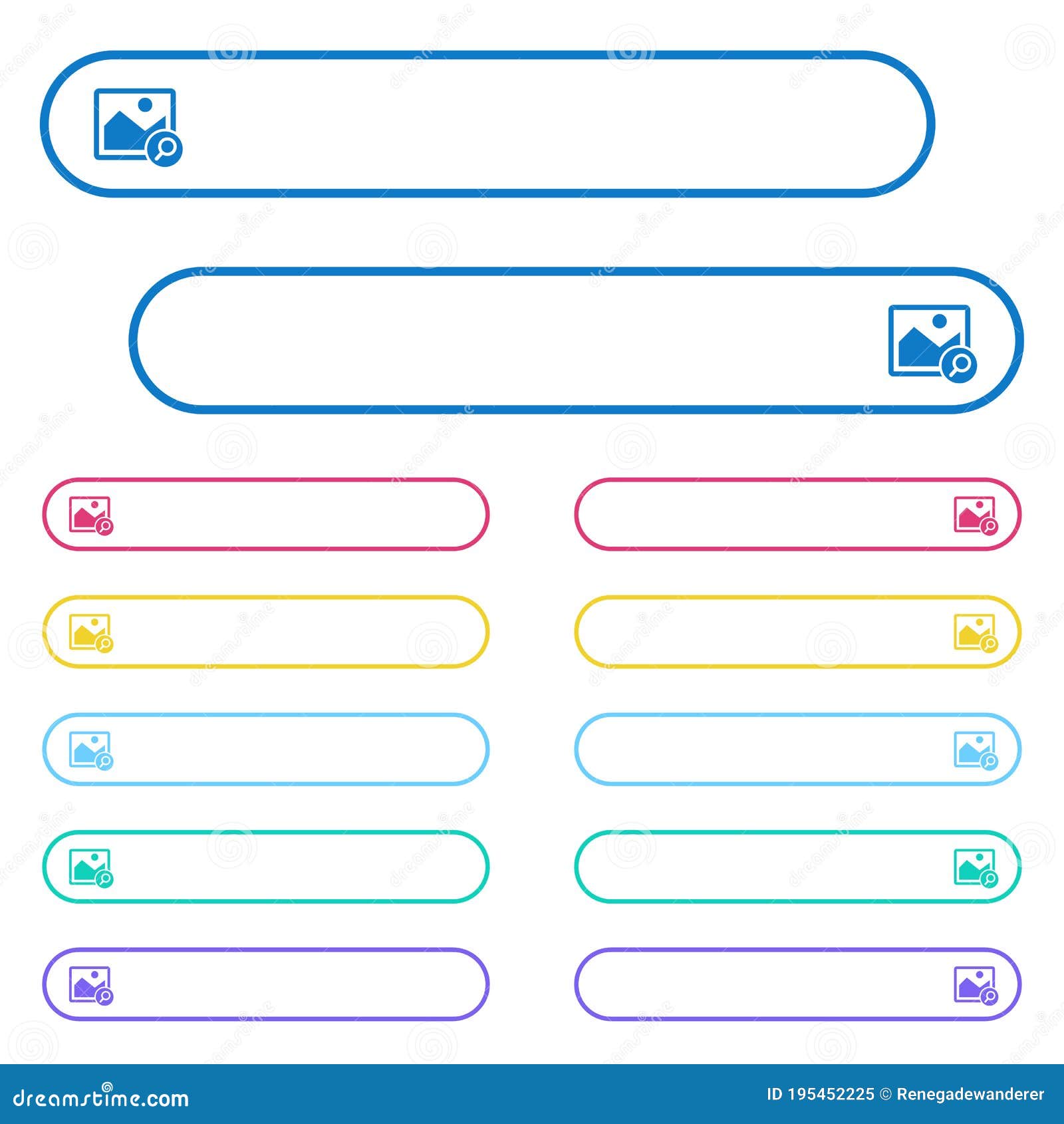 Add New Image Icons In Rounded Color Menu Buttons Vector Illustration 195449884