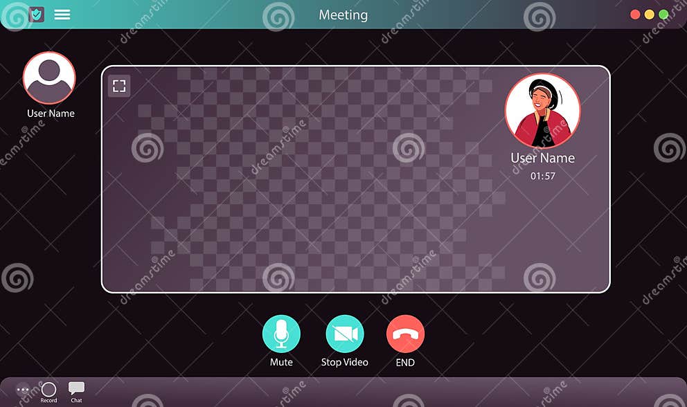 Zoom Interface Vector Illustration. Video Call Interface Stock Vector ...