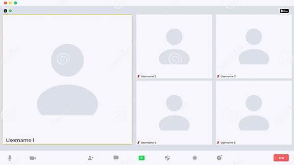 Zoom Interface. Video Call Template. Meeting App Flat Vector UI ...