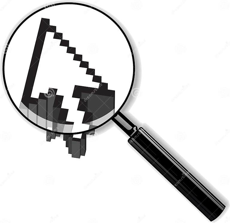 Zoom Lens and 3D Arrow Cursor. Stock Vector - Illustration of glass ...