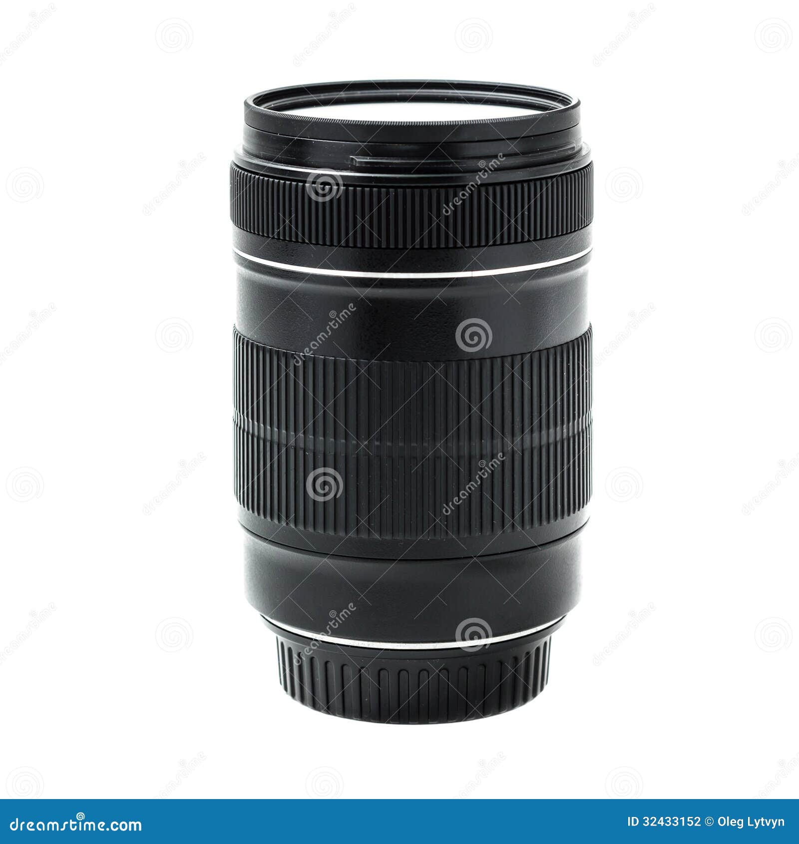Zoom Lens with Filter on White Stock Photo - Image of white, background ...