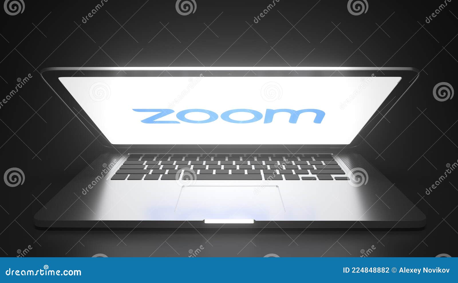 ZOOM Logo on the Display of a Portable Computer, Editorial Conceptual ...