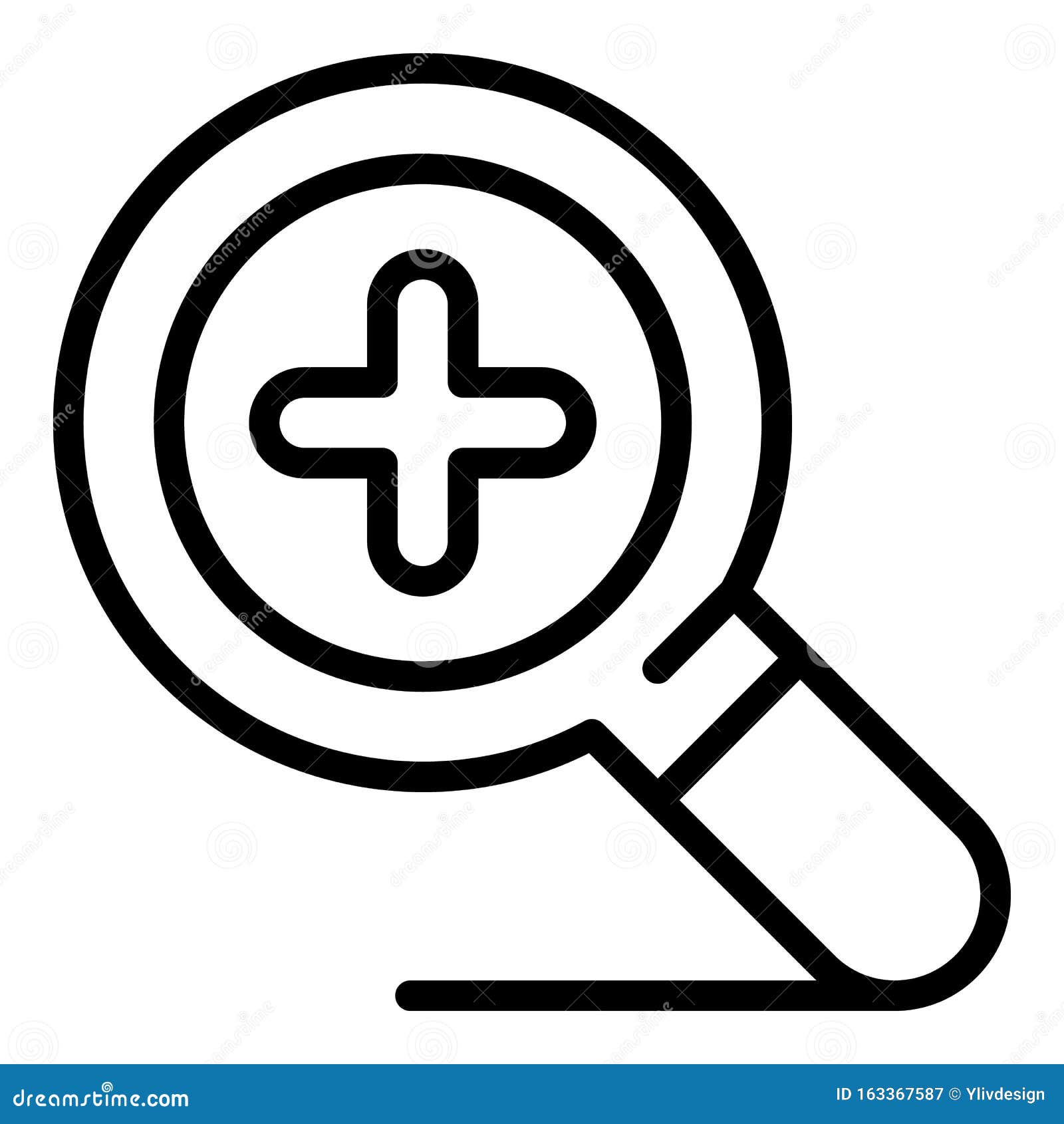 Zoom Magnifier Icon, Outline Style Stock Vector - Illustration of glass ...