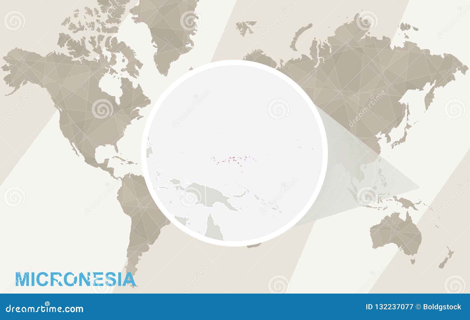 Micronesia On World Map Cartoon Vector | CartoonDealer.com #129620571