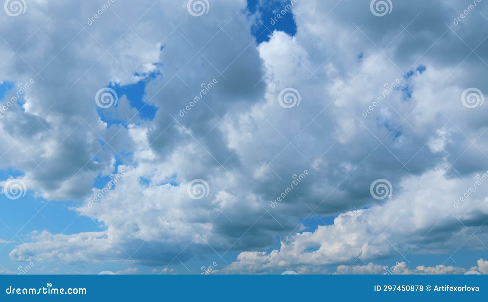 Azure Sky or Sky Blue Beautiful White Spring Clouds. Blue Sky ...