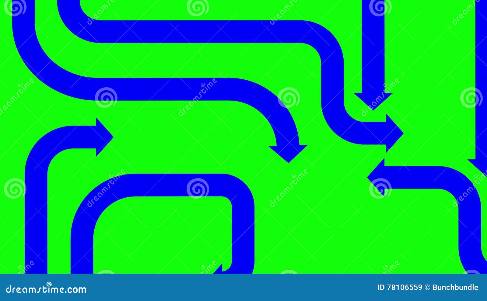 Zoom Out from Blue Arrows on Chroma Key Background, CG Animation Stock ...