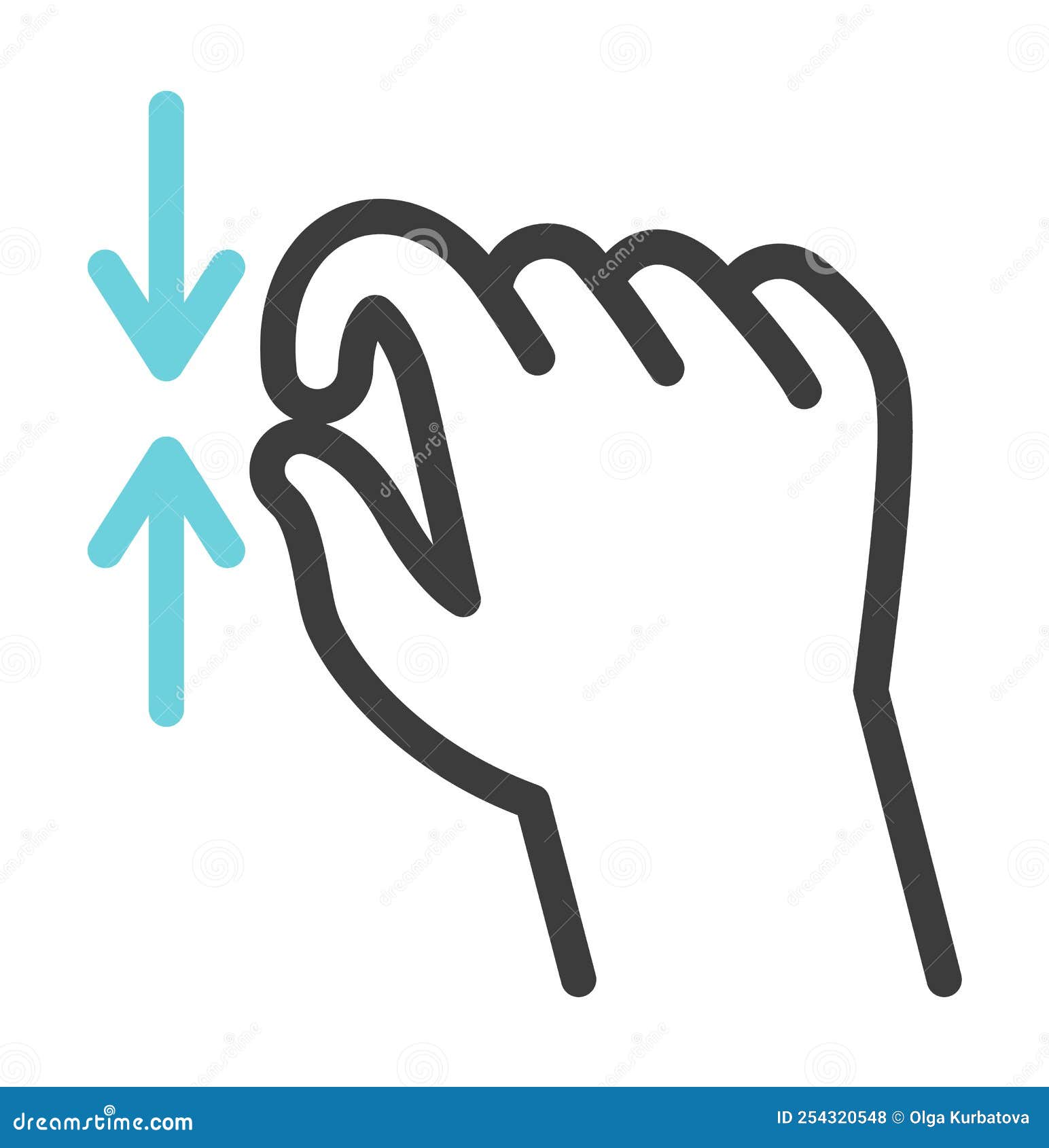 Zoom Out Gesture. Hand on Touch Screen Icon Stock Vector - Illustration ...
