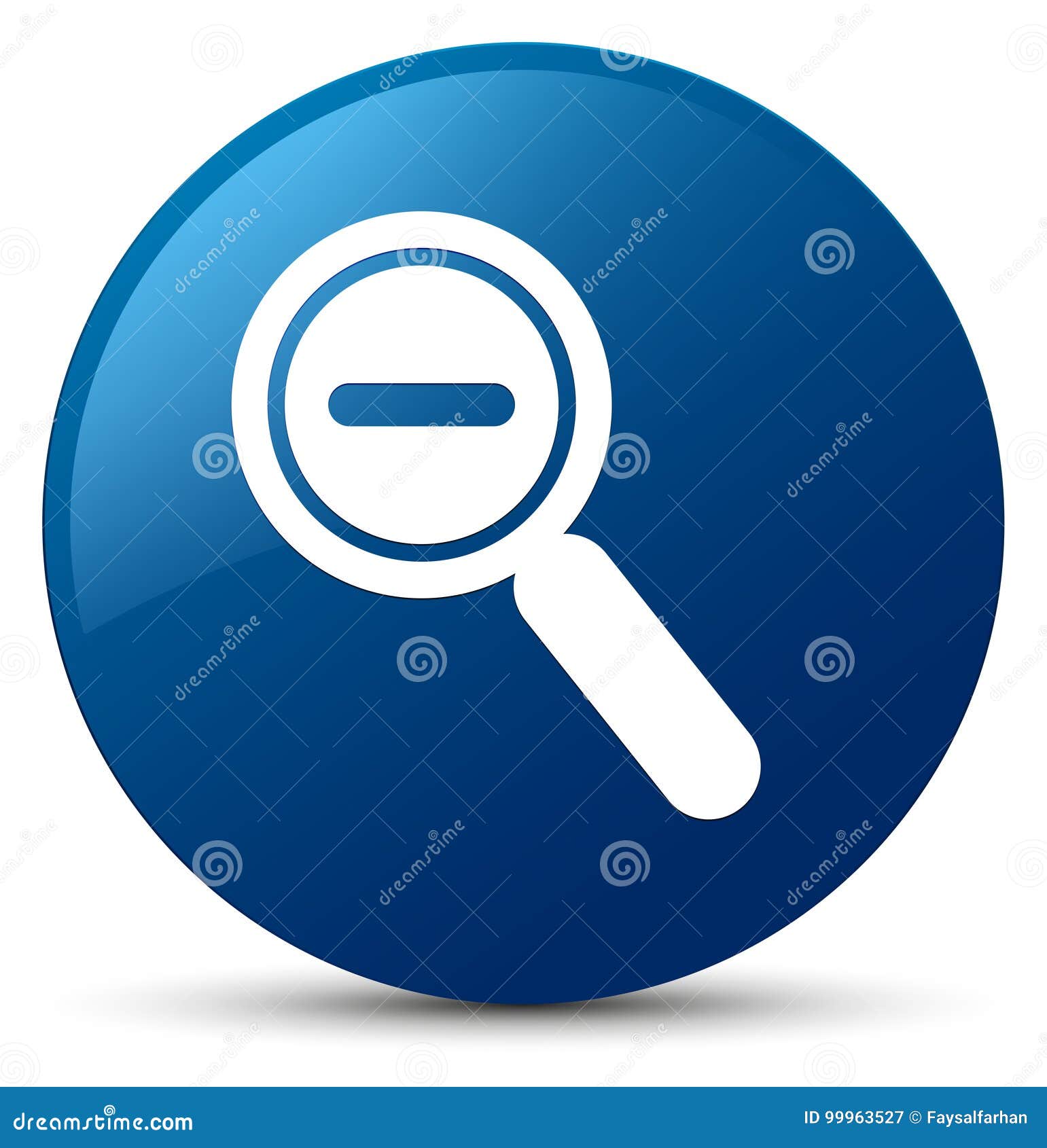 Zoom Out Icon Blue Round Button Stock Illustration - Illustration of ...