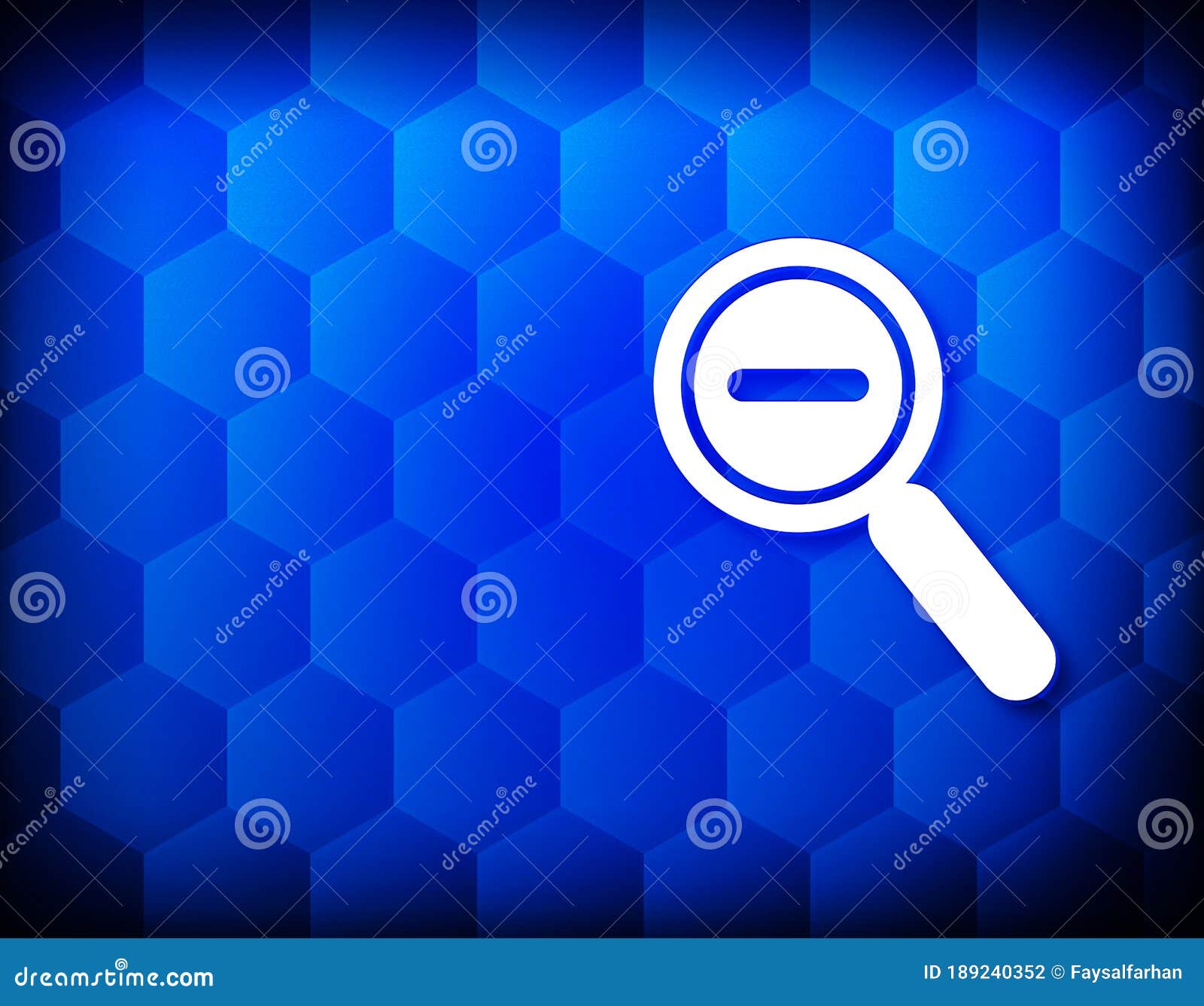 Zoom Out Icon Hexagon Creative Abstract Blue Background Seamless ...