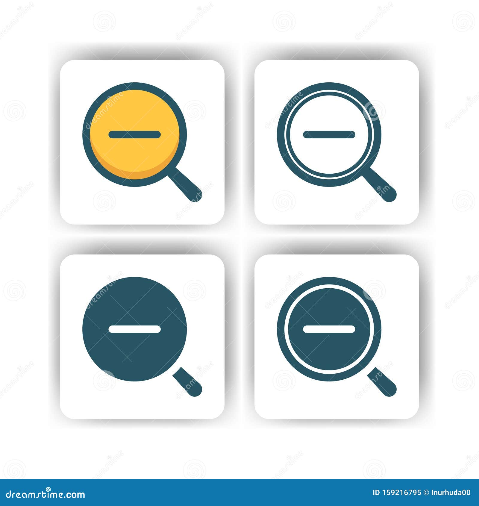 Zoom Out Icon for Mobile, Web, and Presentation with Flat Color Vector ...