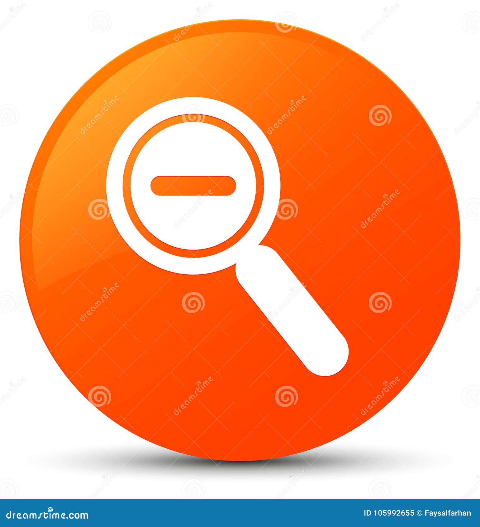 Zoom Out Icon Orange Round Button Stock Illustration - Illustration of ...