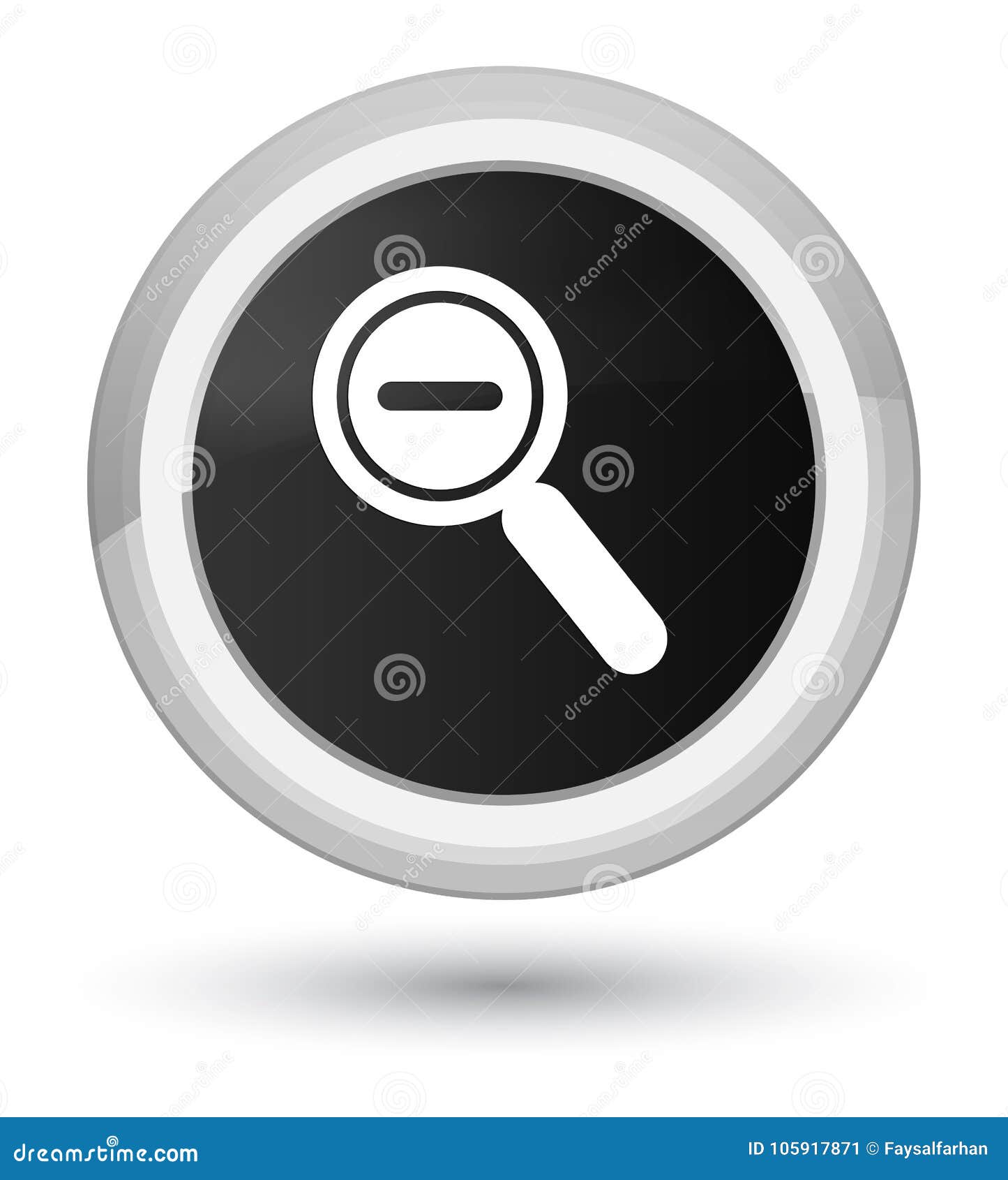 Zoom Out Icon Prime Black Round Button Stock Illustration ...