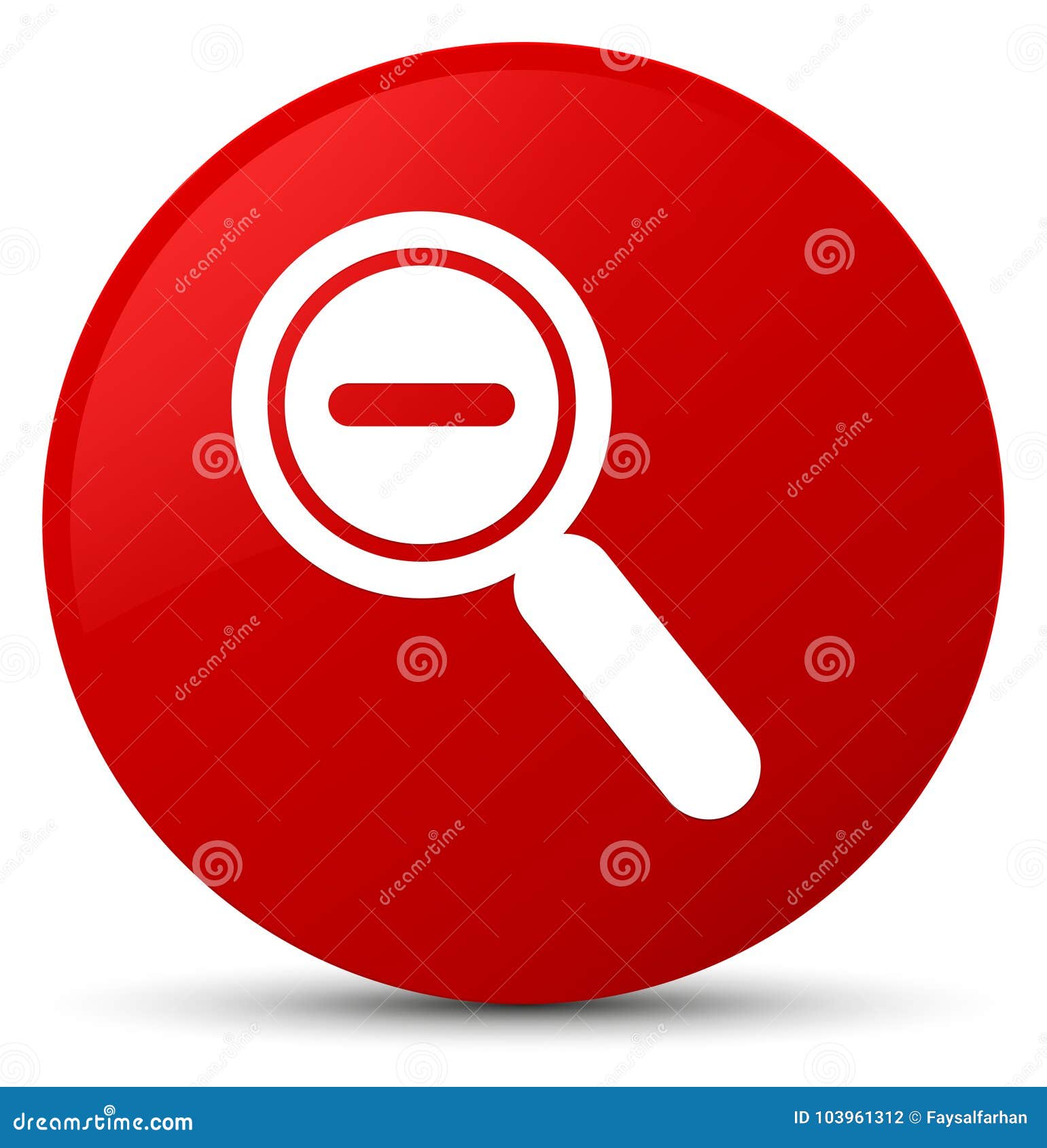 Zoom Out Icon Red Round Button Stock Illustration - Illustration of ...