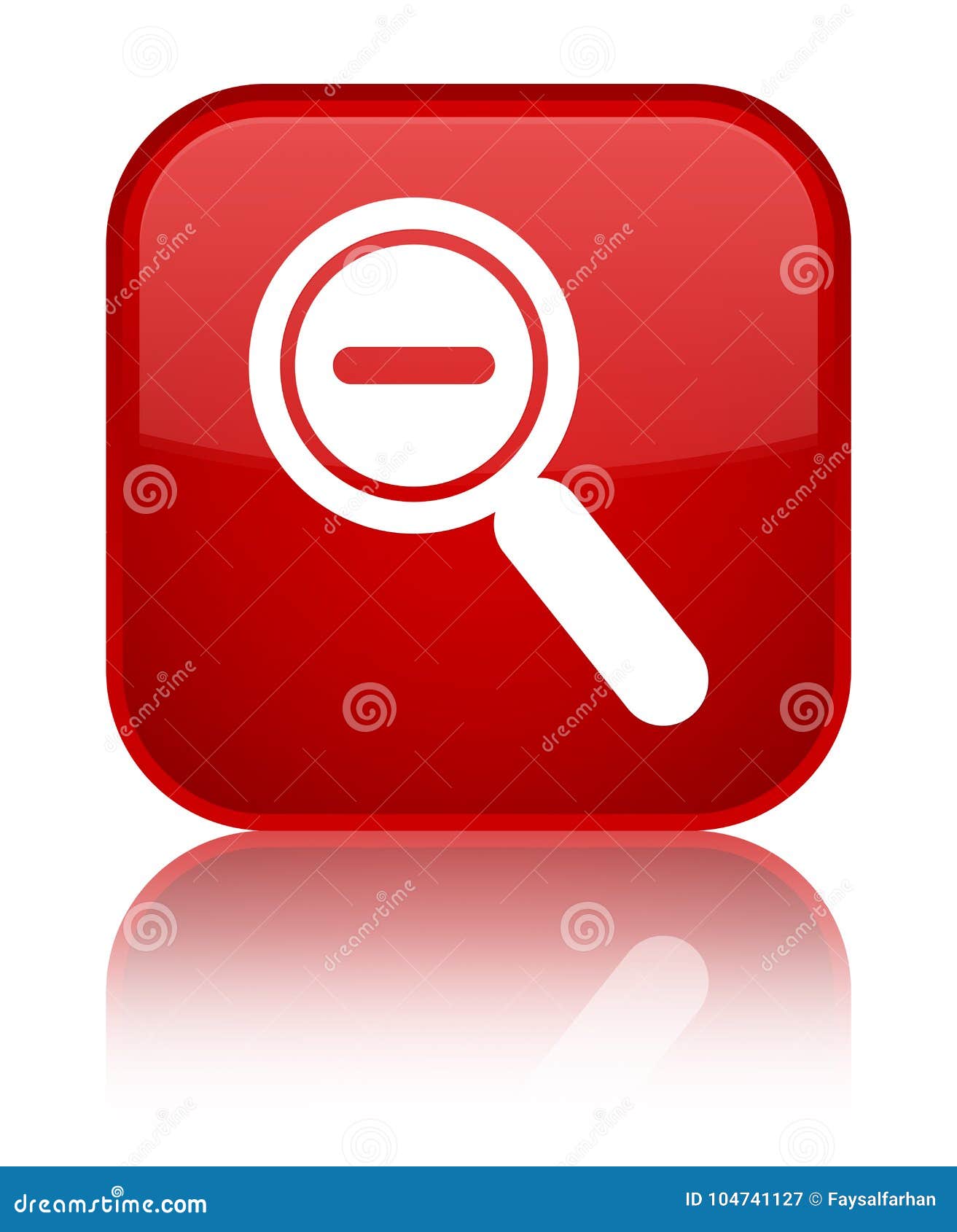 Zoom Out Icon Special Red Square Button Stock Illustration ...