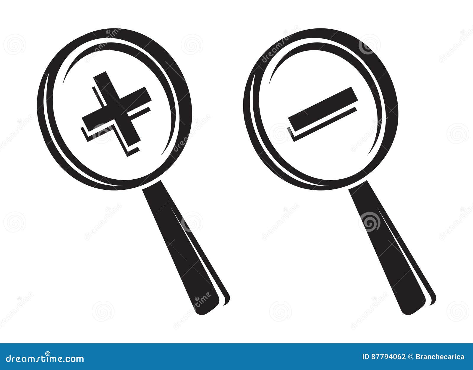 Zoom in and out icons stock vector. Illustration of study - 87794062