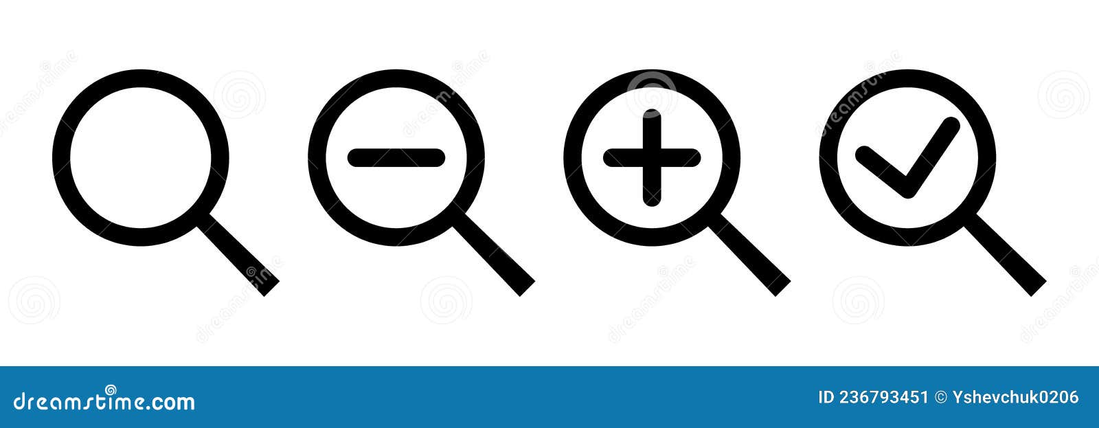 Zoom in and Out Magnifying Glass. Vector Illustration Stock Vector ...