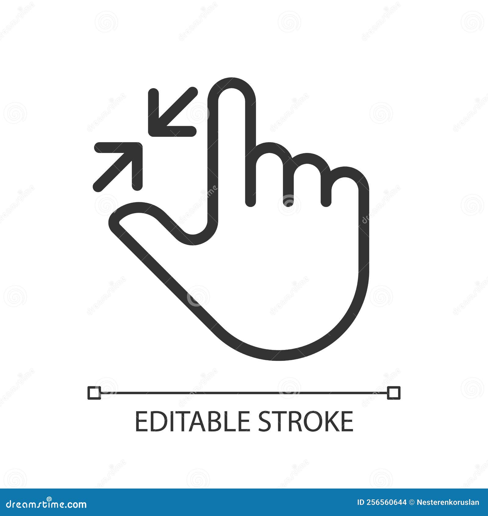 Zoom Out Touch Pixel Perfect Linear Icon Stock Vector - Illustration of ...