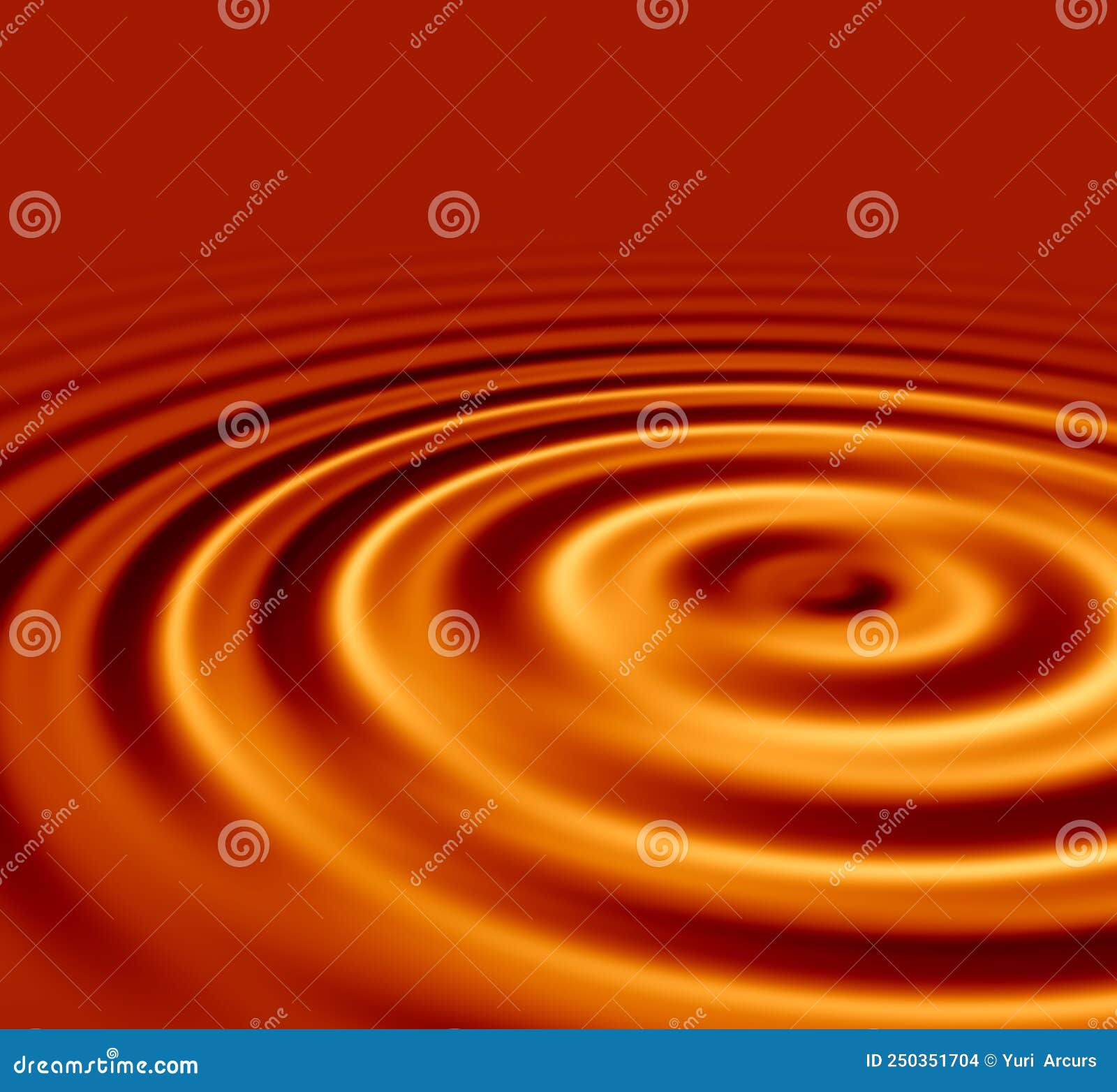 Zoom in on a Ripple Effect and Pattern on a Golden Water Surface ...