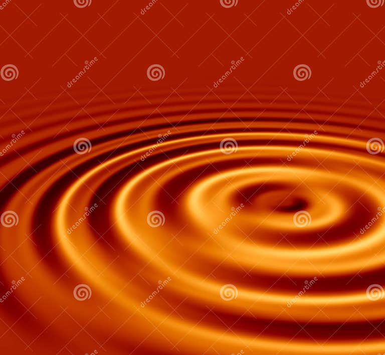 Zoom in on a Ripple Effect and Pattern on a Golden Water Surface ...