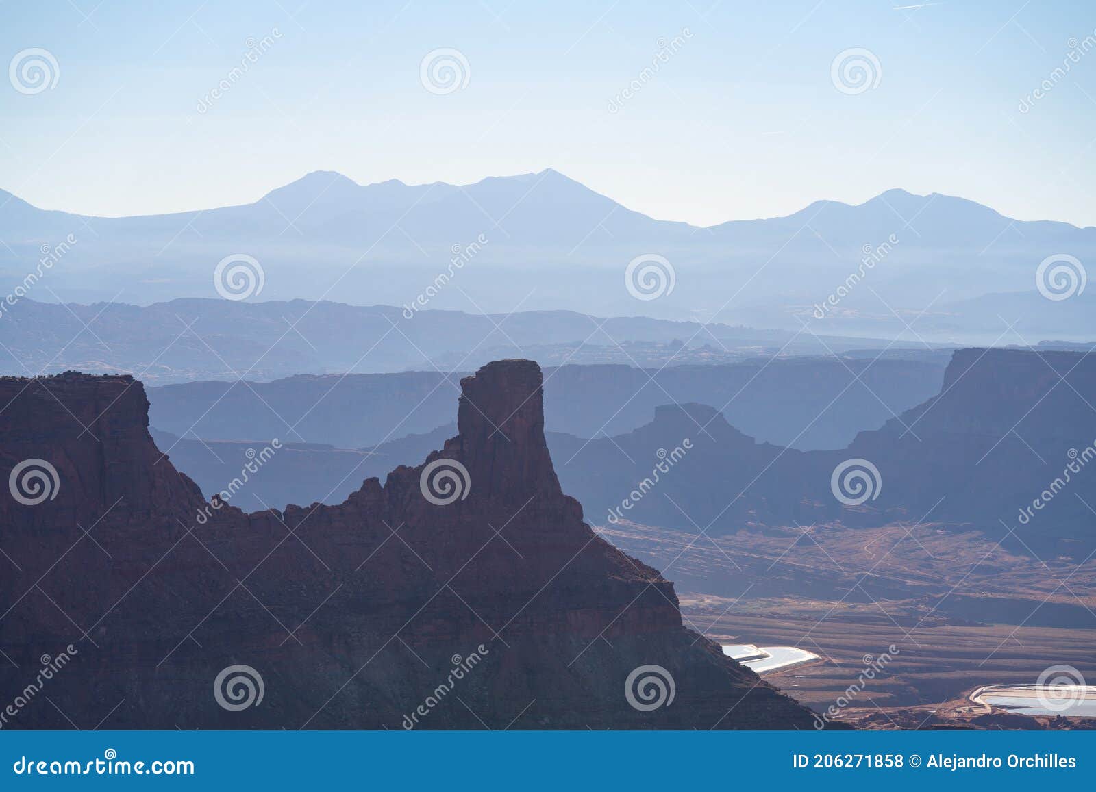 Zoomed Shot of Multiple Layers of Canyons and Mountains Stock Photo ...