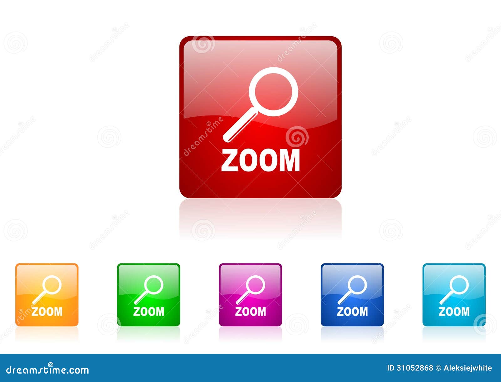 Zoom Square Web Glossy Icon Stock Illustration - Illustration of ...