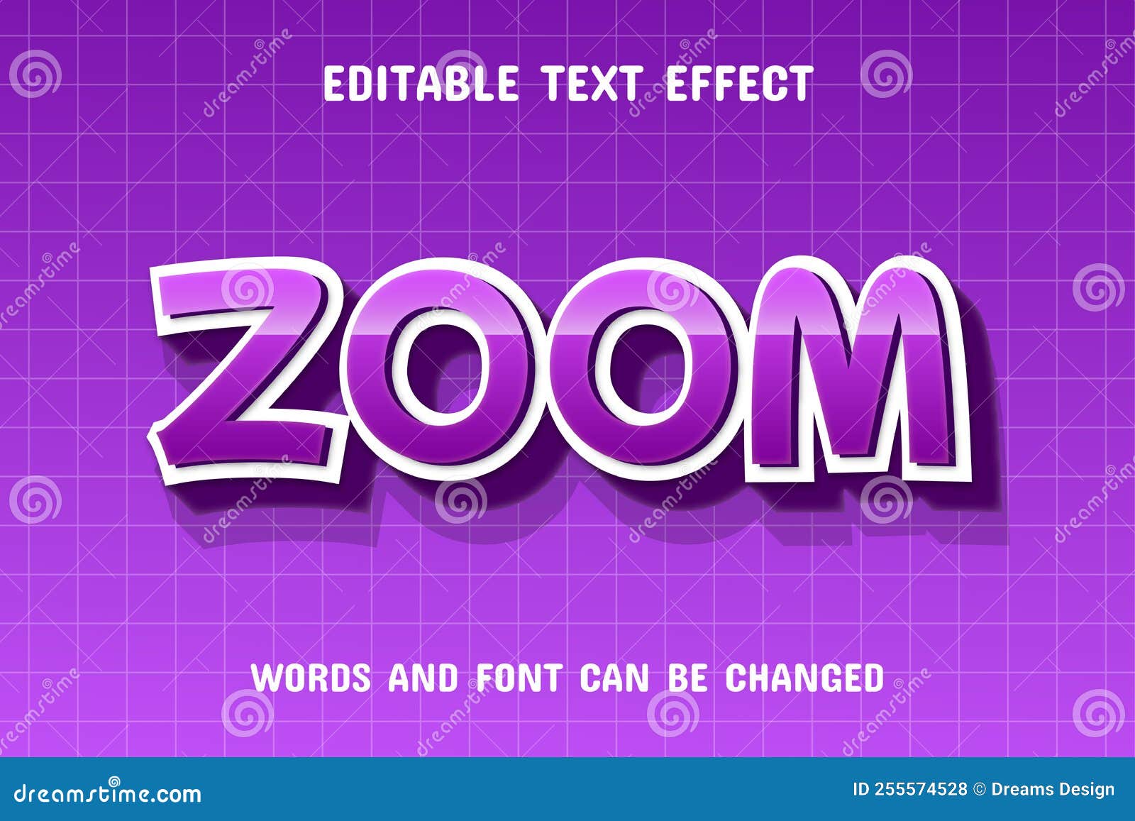 Zoom text - 3d text effect stock vector. Illustration of space - 255574528