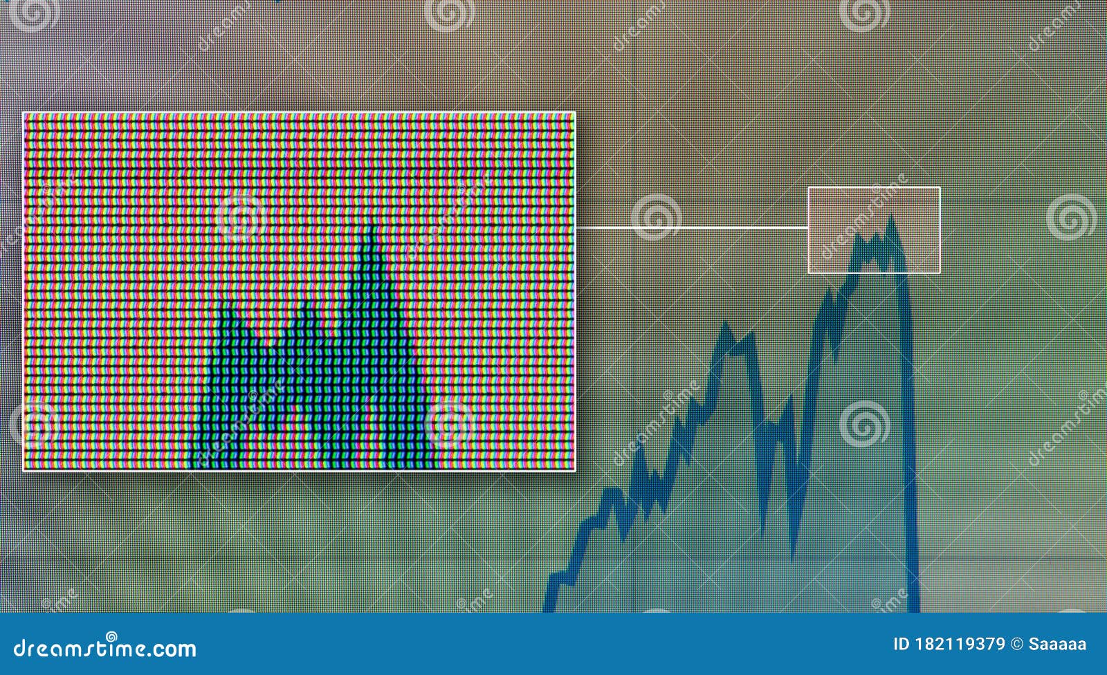 Zoom To Graph on Mobile Screen with Pixels Stock Image - Image of ...