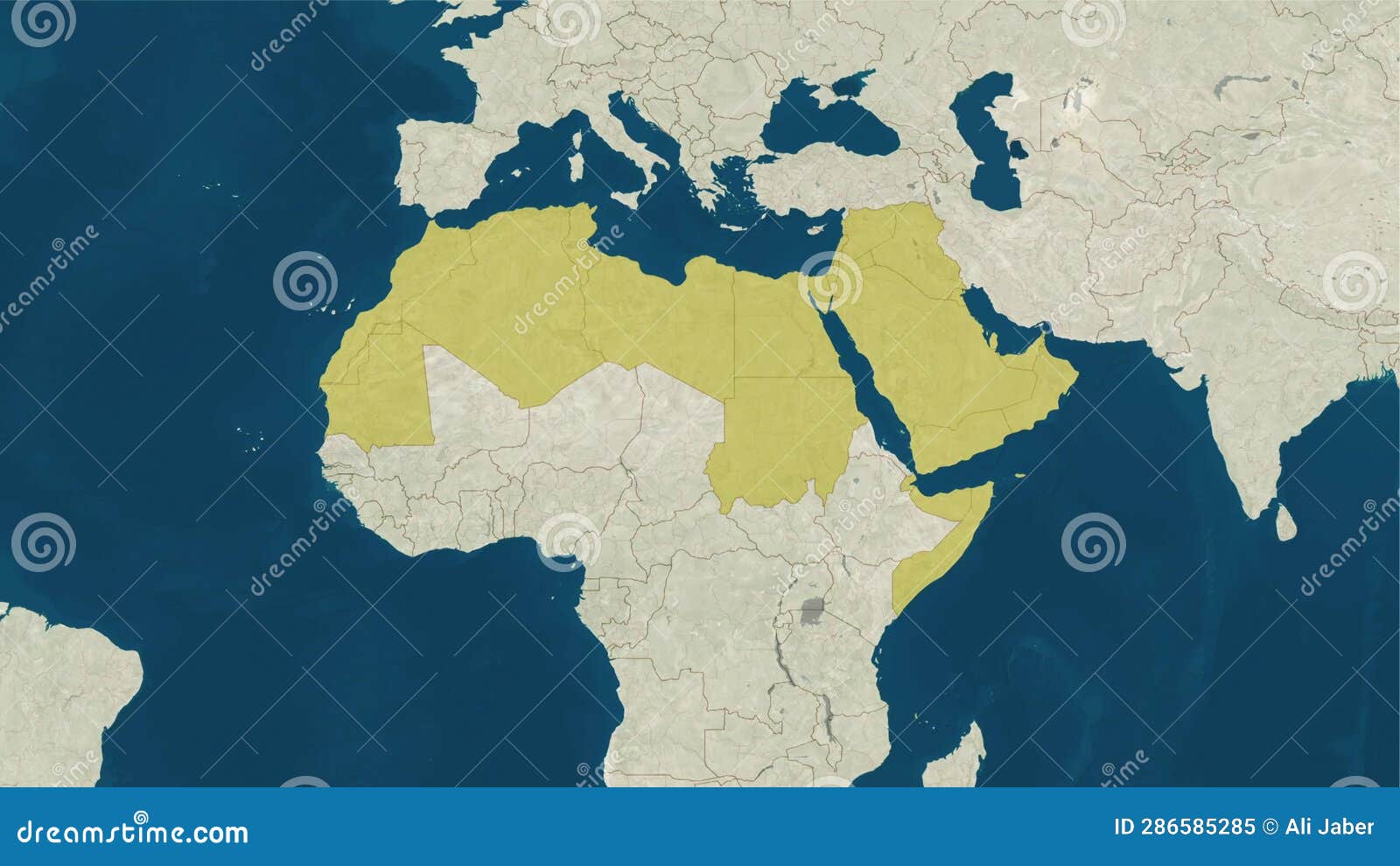 Zoom in To the Map of Arab Countries, Textless Stock Video - Video of ...