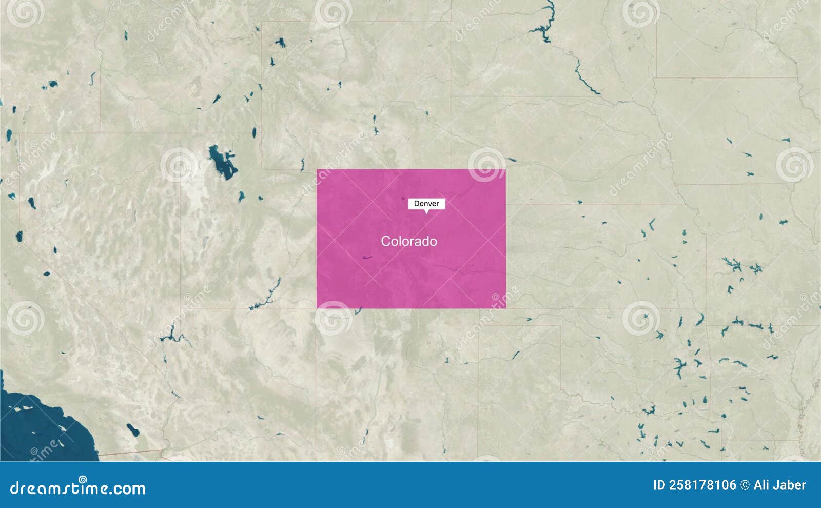 Zoom in To the Map of Colorado with Text, Textless, and with Flag Stock ...