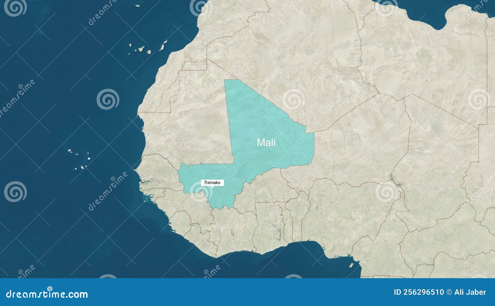 Zoom in To the Map of Mali with Text, Textless, and with Flag Stock ...