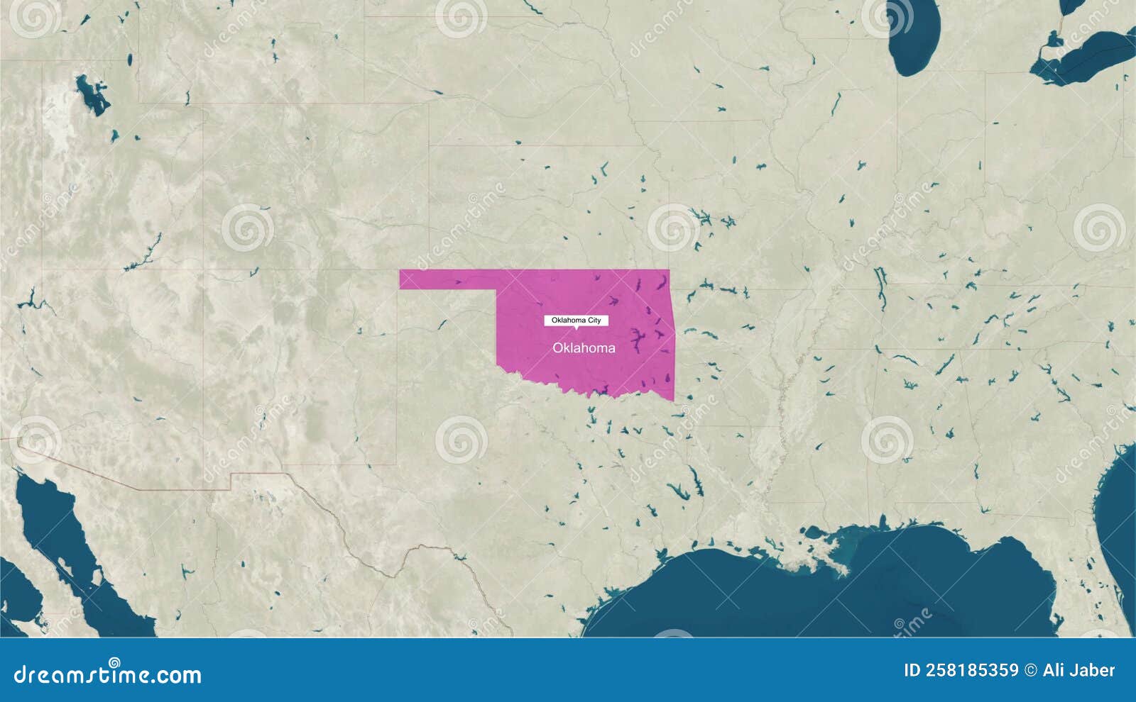 Zoom in To the Map of Oklahoma with Text, Textless, and with Flag Stock ...