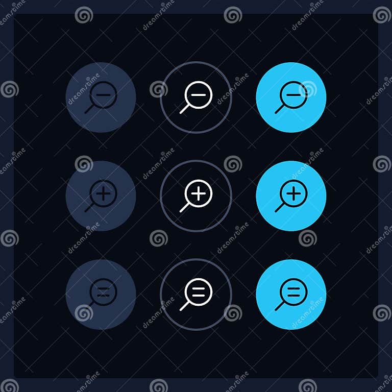 Zoom UI elements kit stock vector. Illustration of enlarge - 264324085