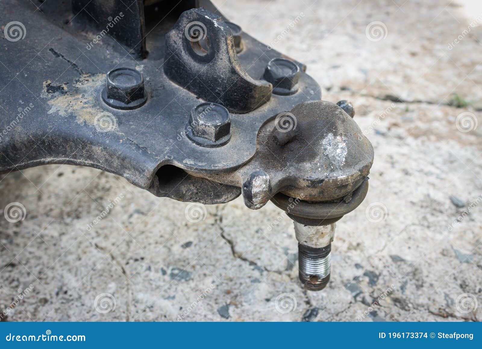 Zoom View Old Auto Part Lower Arm Ball Joint of Car Stock Photo - Image ...