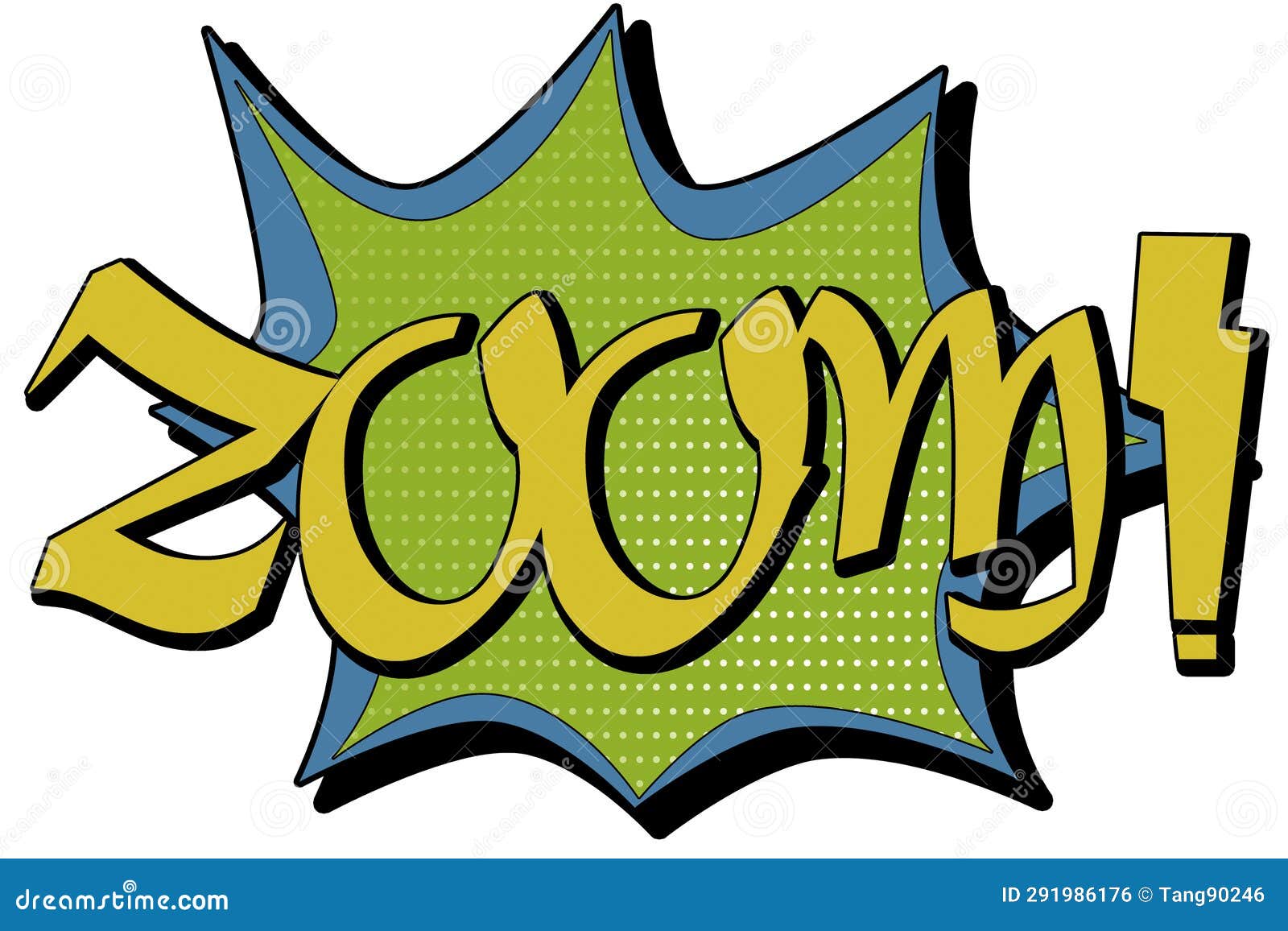 Zoom Word on a Pop Art Over a White Background Stock Illustration ...